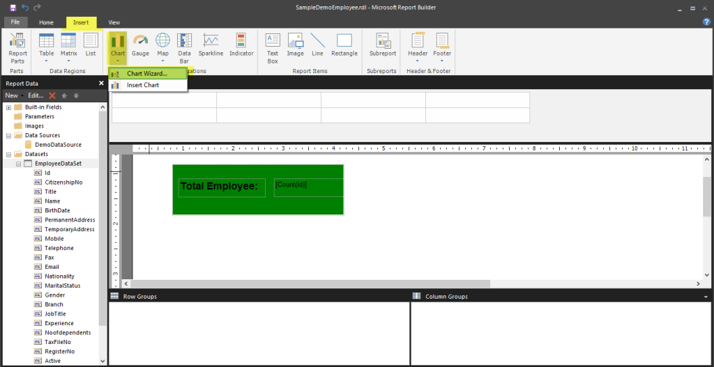 Build SSRS (RDL) Report with Bar Graph and Pie Chart from Microsoft Report Builder – Part 2 ...